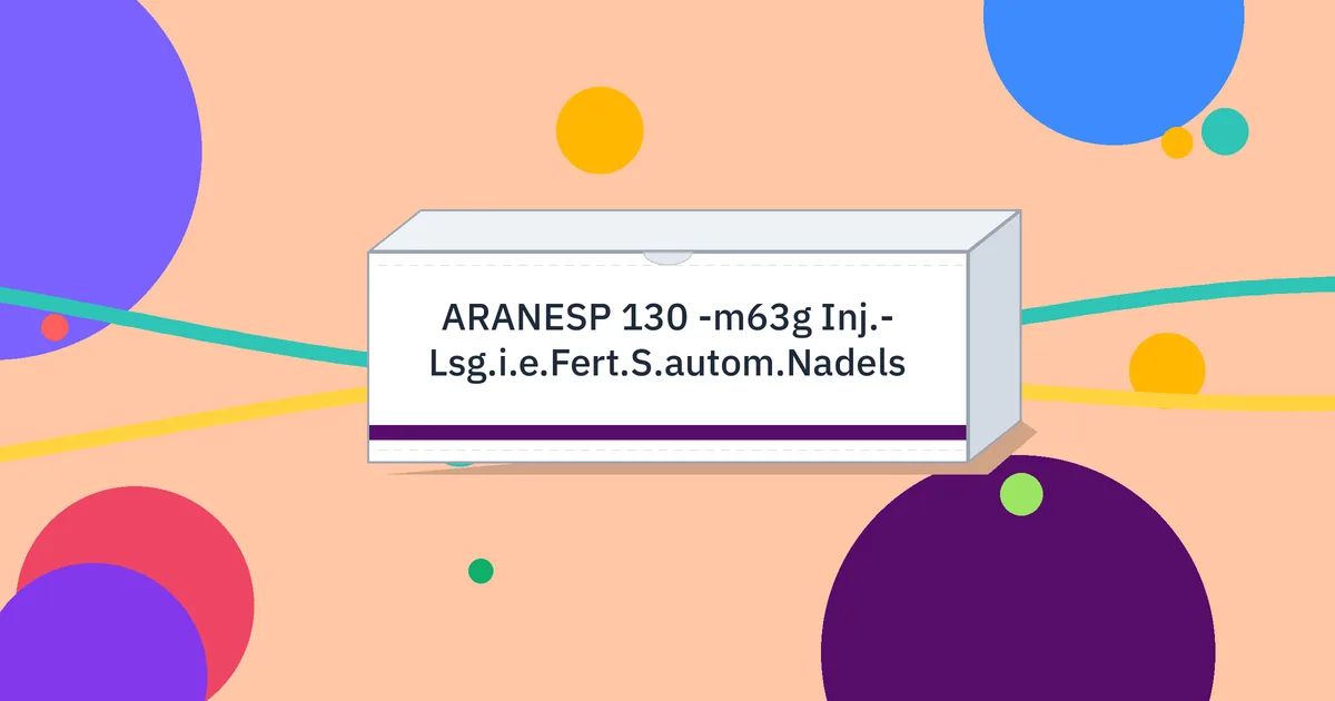 Symbolbild: Packung mit der Aufschrift ARANESP 130 -m63g Inj.-Lsg.i.e.Fert.S.autom.Nadels (PZN 05380102) – Verfügbarkeit und Bezug in Apotheken in Frankfurt am Main