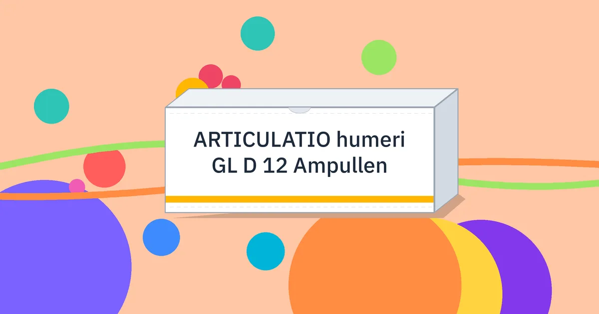 Symbolbild: Packung mit der Aufschrift ARTICULATIO humeri GL D 12 Ampullen (PZN 02906383) – Verfügbarkeit und Bezug in Apotheken in Frankfurt am Main