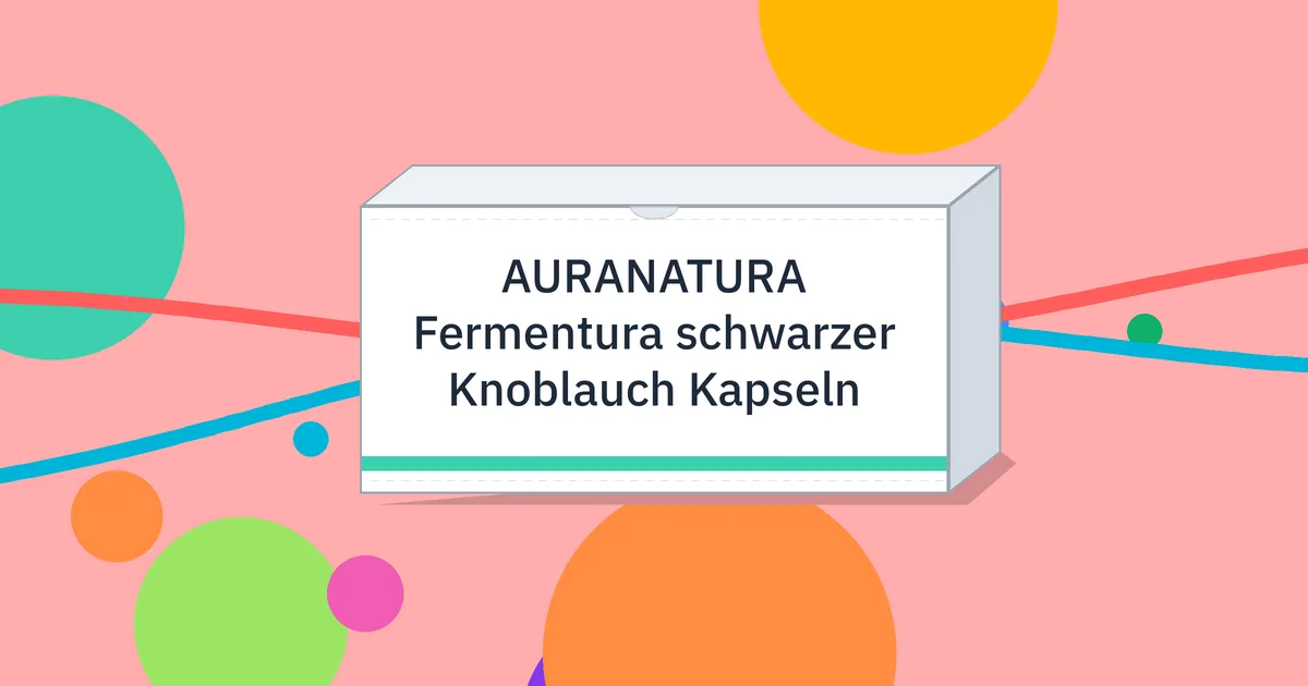Symbolbild: Packung mit der Aufschrift AURANATURA Fermentura schwarzer Knoblauch Kapseln (PZN 18780553) – Verfügbarkeit und Bezug in Apotheken in Frankfurt am Main