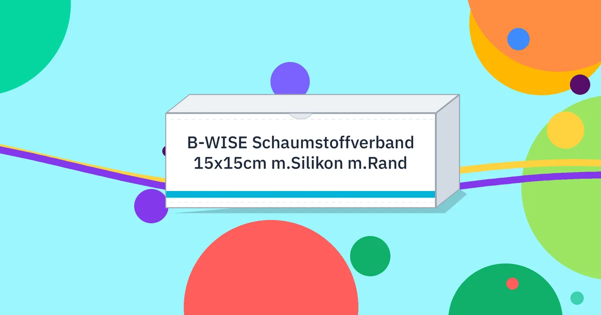 Symbolbild: Packung mit der Aufschrift B-WISE Schaumstoffverband 15x15cm m.Silikon m.Rand (PZN 19730451) – Verfügbarkeit und Bezug in Apotheken in Frankfurt am Main