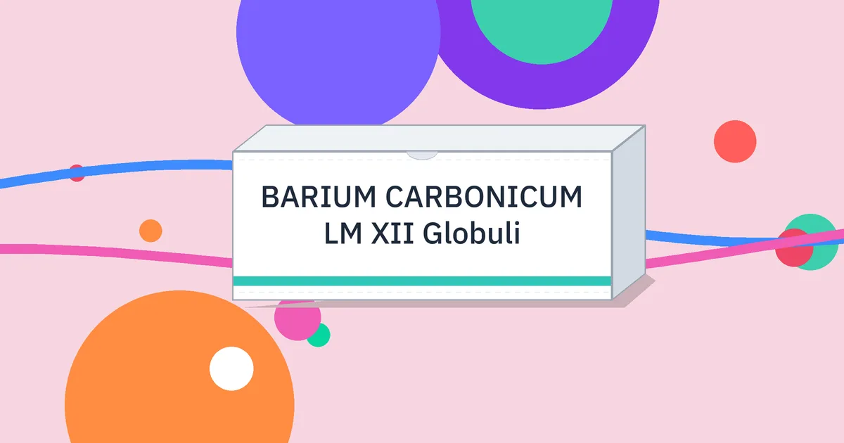 Symbolbild: Packung mit der Aufschrift BARIUM CARBONICUM LM XII Globuli (PZN 02676902) – Verfügbarkeit und Bezug in Apotheken in Frankfurt am Main