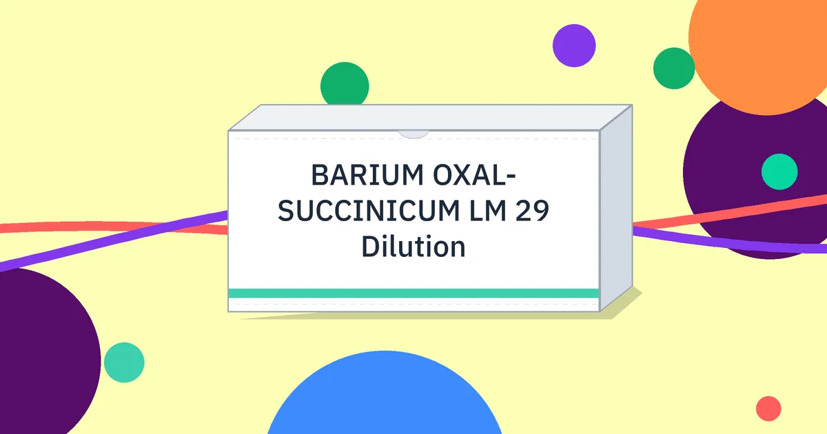 Symbolbild: Packung mit der Aufschrift BARIUM OXAL-SUCCINICUM LM 29 Dilution (PZN 13378800) – Verfügbarkeit und Bezug in Apotheken in Frankfurt am Main