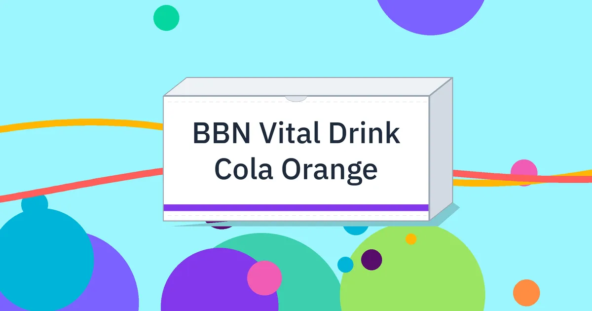 Symbolbild: Packung mit der Aufschrift BBN Vital Drink Cola Orange (PZN 19739676) – Verfügbarkeit und Bezug in Apotheken in Frankfurt am Main
