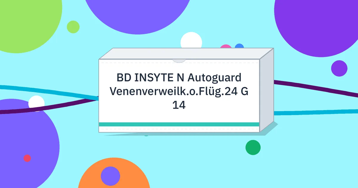 Symbolbild: Packung mit der Aufschrift BD INSYTE N Autoguard Venenverweilk.o.Flüg.24 G 14 (PZN 02066546) – Verfügbarkeit und Bezug in Apotheken in Frankfurt am Main