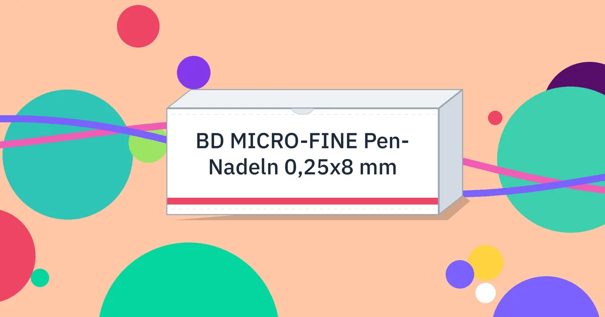 Symbolbild: Packung mit der Aufschrift BD MICRO-FINE Pen-Nadeln 0,25x8 mm (PZN 00995431) – Verfügbarkeit und Bezug in Apotheken in Frankfurt am Main