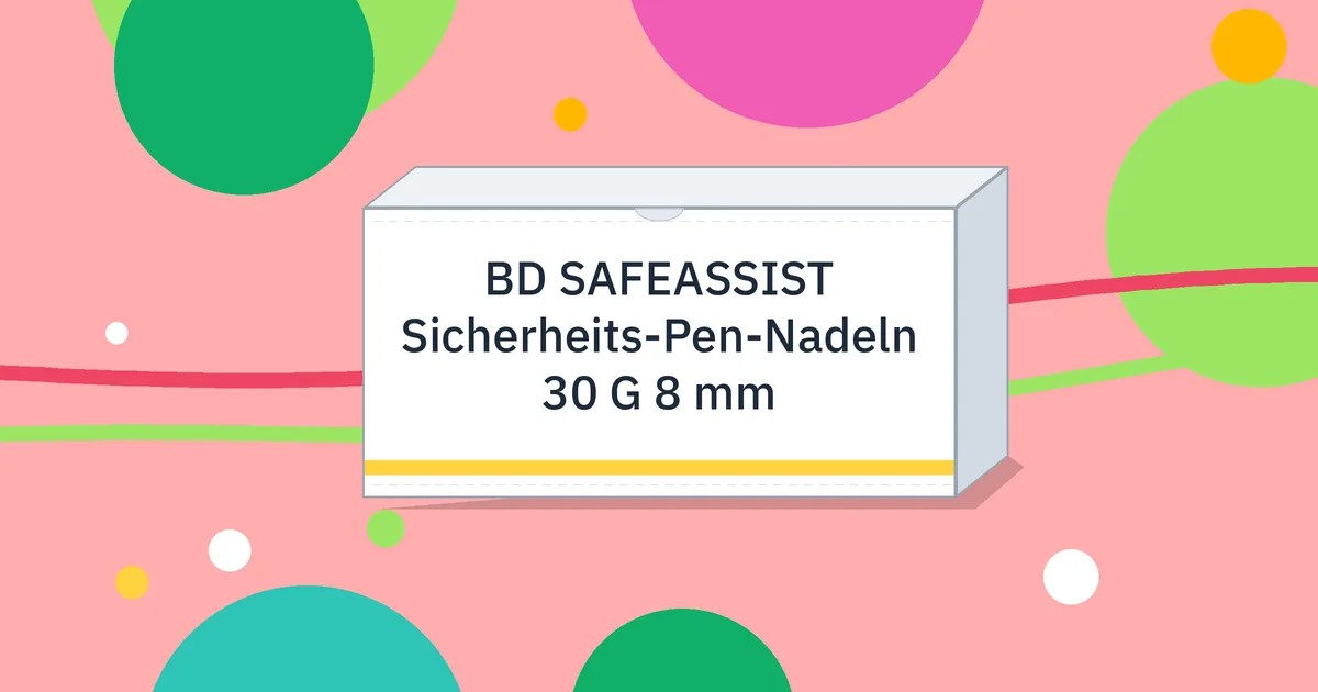 Symbolbild: Packung mit der Aufschrift BD SAFEASSIST Sicherheits-Pen-Nadeln 30 G 8 mm (PZN 15320182) – Verfügbarkeit und Bezug in Apotheken in Frankfurt am Main