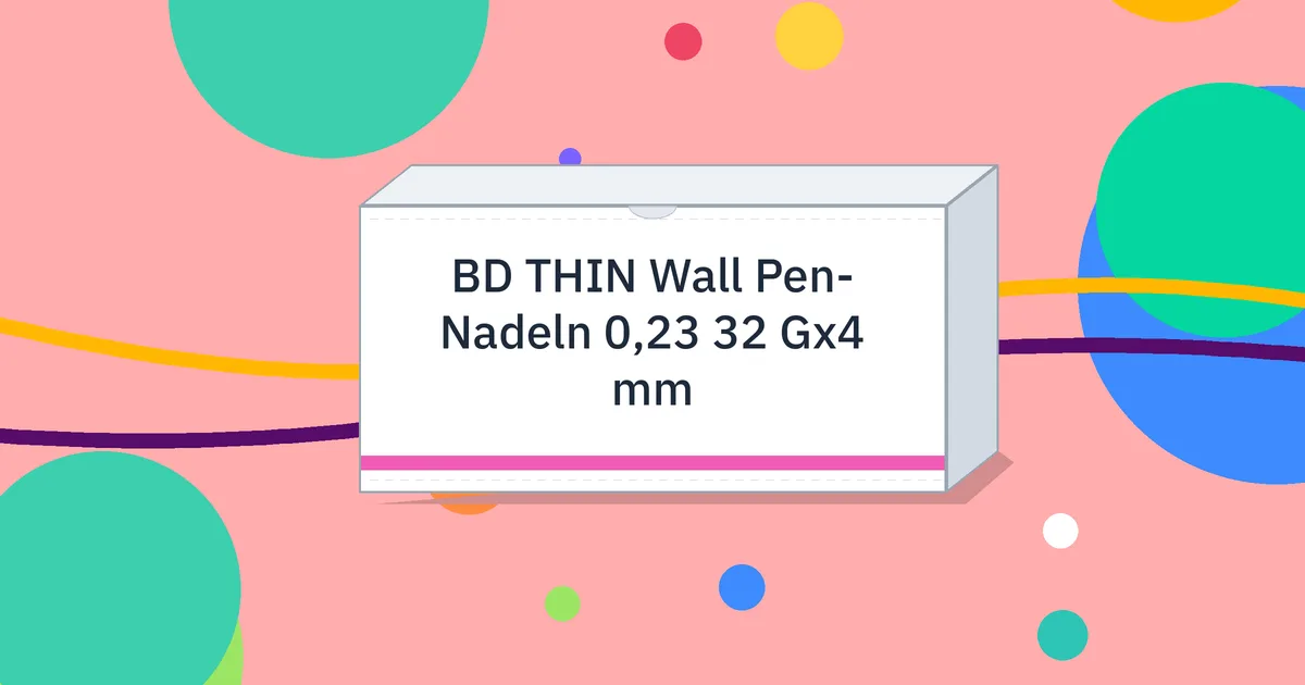 Symbolbild: Packung mit der Aufschrift BD THIN Wall Pen-Nadeln 0,23 32 Gx4 mm (PZN 17928350) – Verfügbarkeit und Bezug in Apotheken in Frankfurt am Main