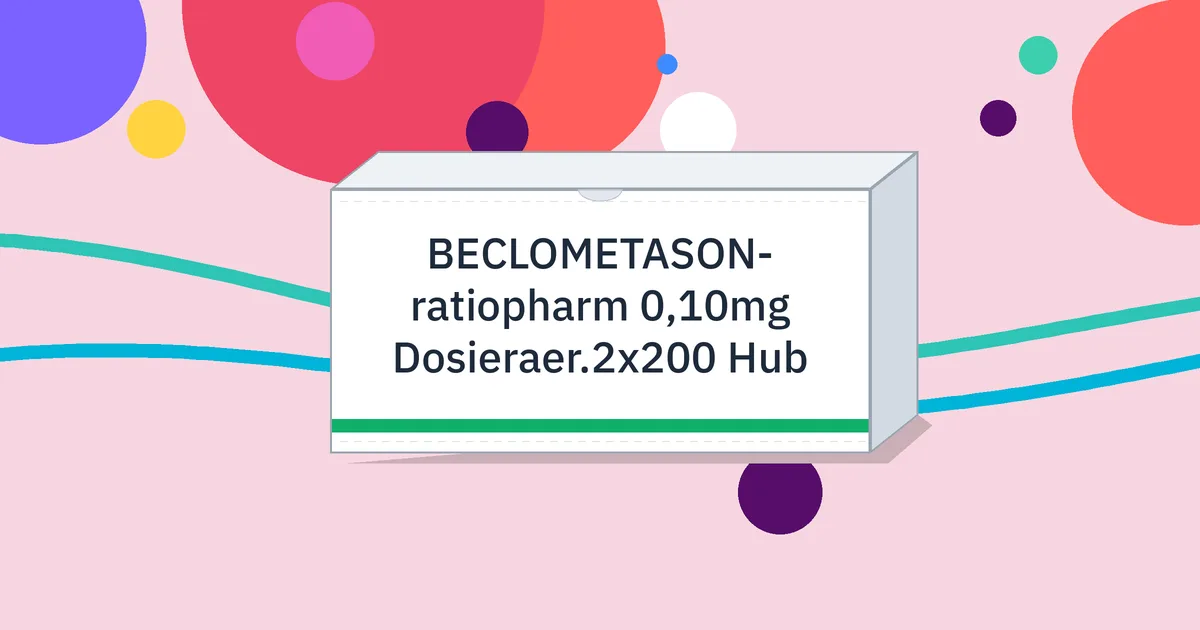 Symbolbild: Packung mit der Aufschrift BECLOMETASON-ratiopharm 0,10mg Dosieraer.2x200 Hub (PZN 01660247) – Verfügbarkeit und Bezug in Apotheken in Frankfurt am Main