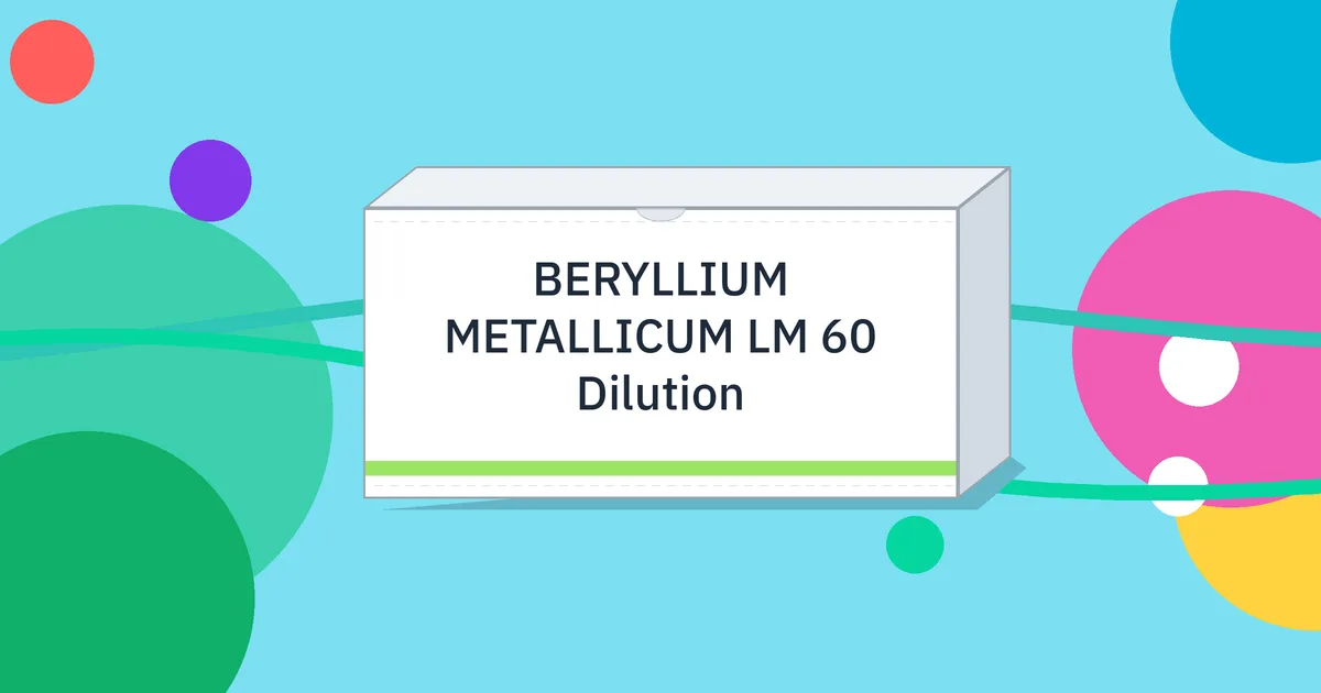 Symbolbild: Packung mit der Aufschrift BERYLLIUM METALLICUM LM 60 Dilution (PZN 12793595) – Verfügbarkeit und Bezug in Apotheken in Frankfurt am Main