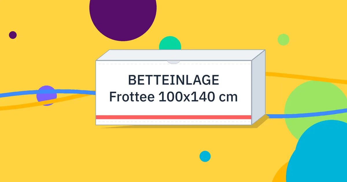 Symbolbild: Packung mit der Aufschrift BETTEINLAGE Frottee 100x140 cm (PZN 04417518) – Verfügbarkeit und Bezug in Apotheken in Frankfurt am Main