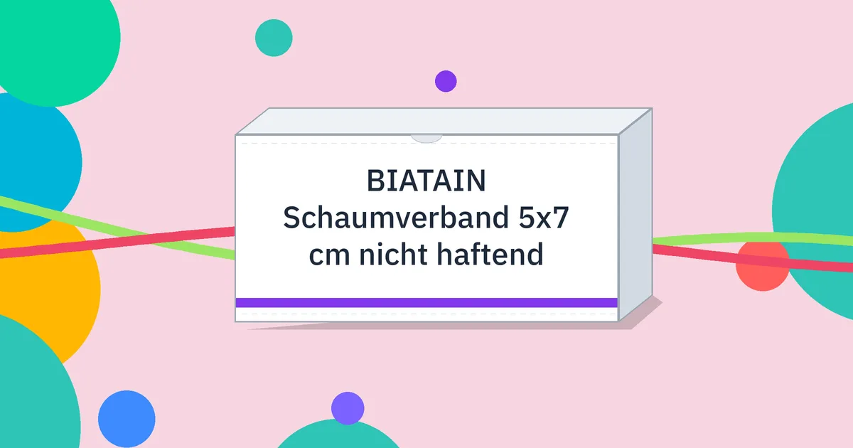 Symbolbild: Packung mit der Aufschrift BIATAIN Schaumverband 5x7 cm nicht haftend (PZN 19899894) – Verfügbarkeit und Bezug in Apotheken in Frankfurt am Main