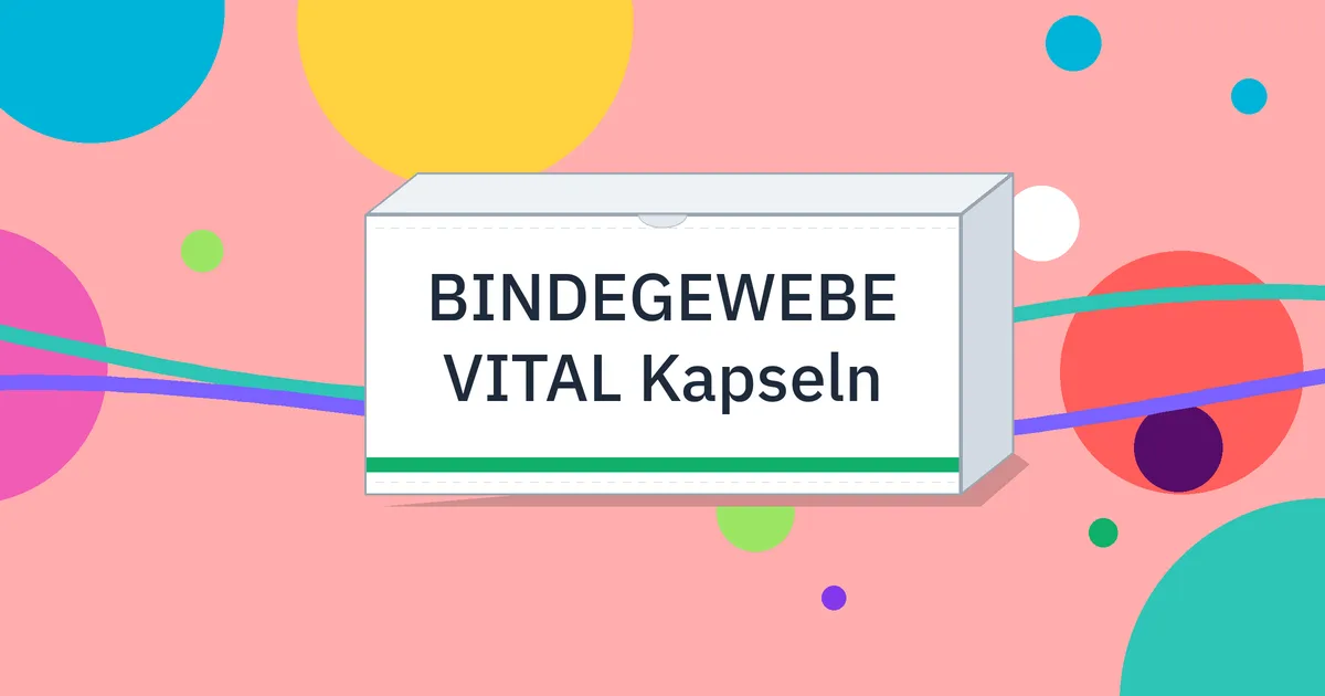 Symbolbild: Packung mit der Aufschrift BINDEGEWEBE VITAL Kapseln (PZN 18771382) – Verfügbarkeit und Bezug in Apotheken in Frankfurt am Main