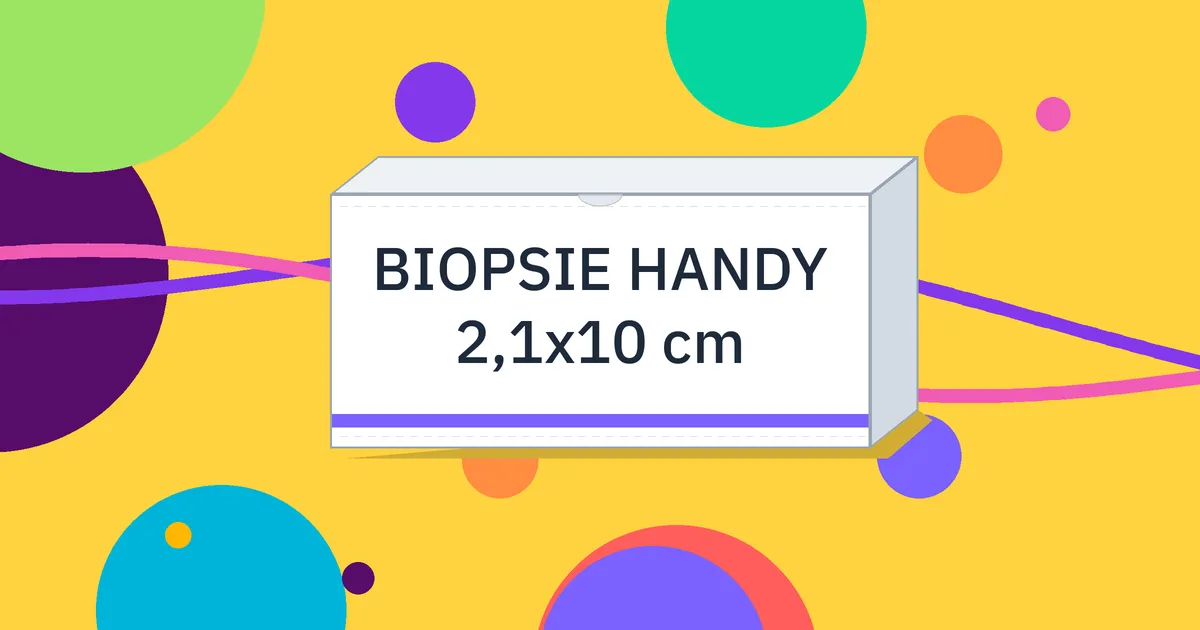 Symbolbild: Packung mit der Aufschrift BIOPSIE HANDY 2,1x10 cm (PZN 20085470) – Verfügbarkeit und Bezug in Apotheken in Frankfurt am Main