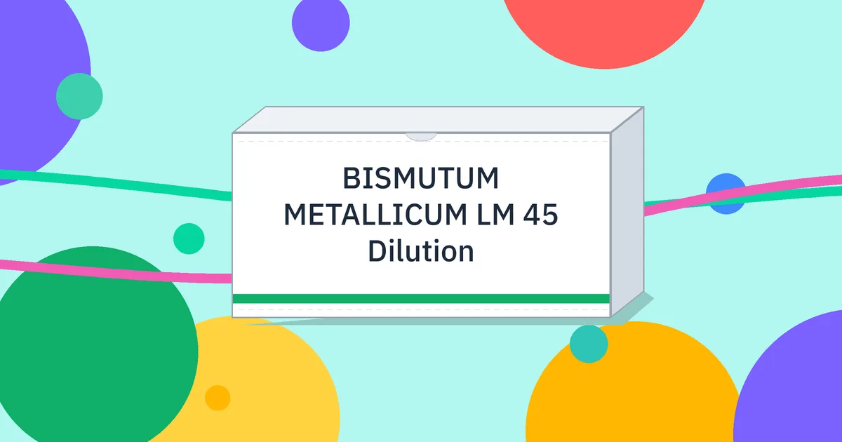 Symbolbild: Packung mit der Aufschrift BISMUTUM METALLICUM LM 45 Dilution (PZN 12794991) – Verfügbarkeit und Bezug in Apotheken in Frankfurt am Main