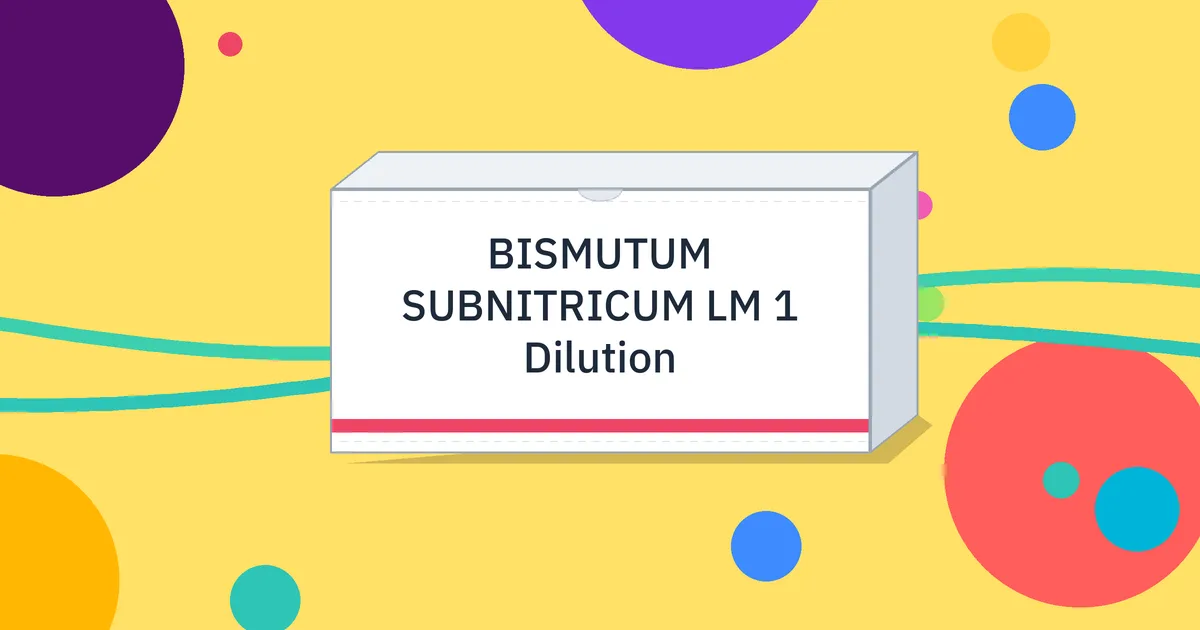 Symbolbild: Packung mit der Aufschrift BISMUTUM SUBNITRICUM LM 1 Dilution (PZN 13388425) – Verfügbarkeit und Bezug in Apotheken in Frankfurt am Main