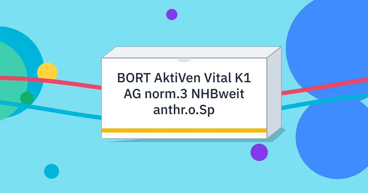 Symbolbild: Packung mit der Aufschrift BORT AktiVen Vital K1 AG norm.3 NHBweit anthr.o.Sp (PZN 13733649) – Verfügbarkeit und Bezug in Apotheken in Frankfurt am Main