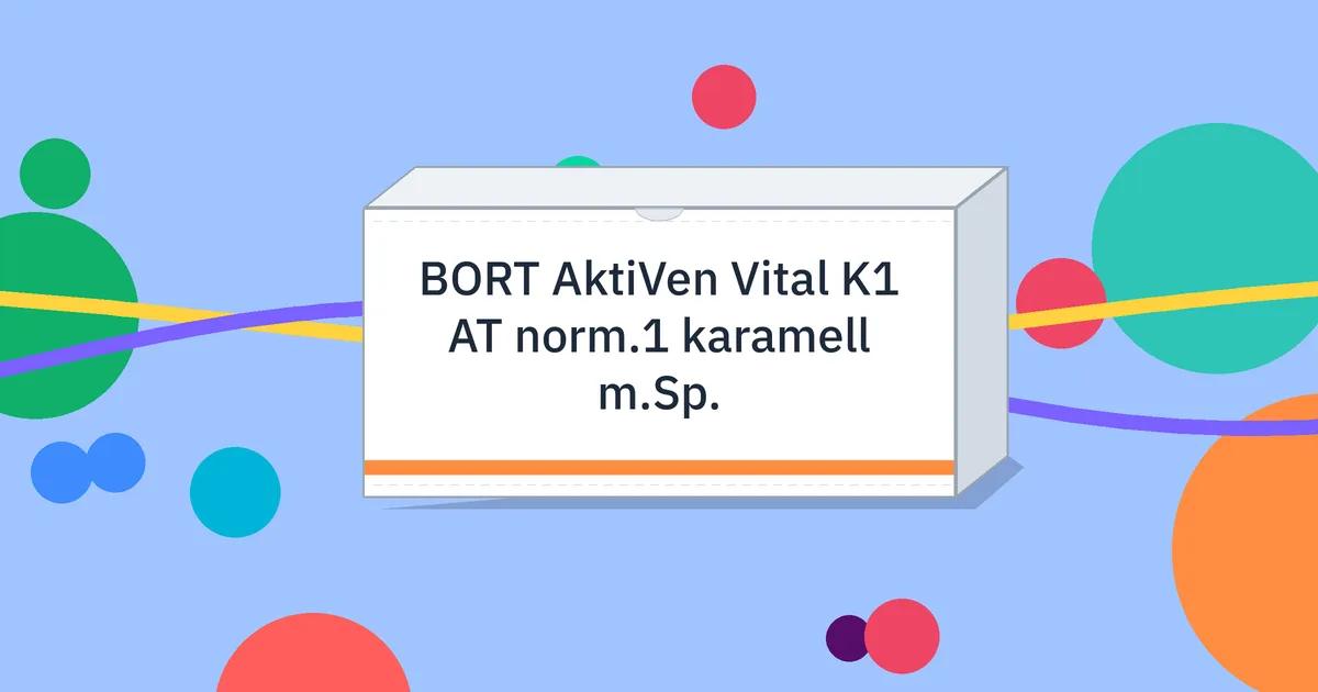 Symbolbild: Packung mit der Aufschrift BORT AktiVen Vital K1 AT norm.1 karamell m.Sp. (PZN 13737050) – Verfügbarkeit und Bezug in Apotheken in Frankfurt am Main