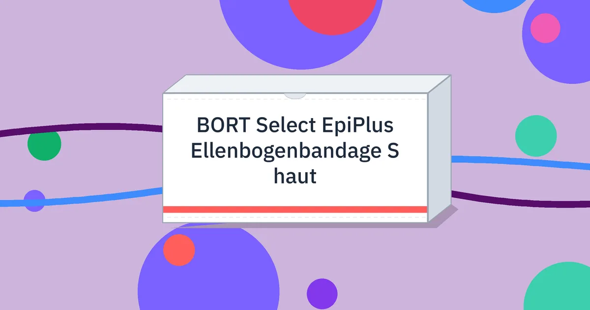 Symbolbild: Packung mit der Aufschrift BORT Select EpiPlus Ellenbogenbandage S haut (PZN 04737795) – Verfügbarkeit und Bezug in Apotheken in Frankfurt am Main