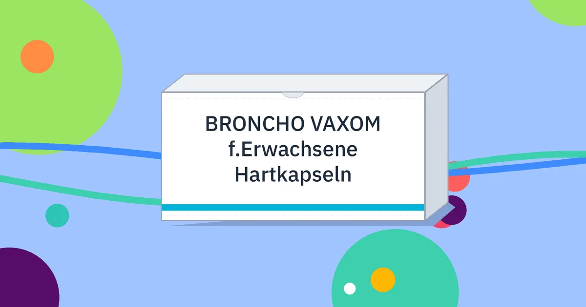 Symbolbild: Packung mit der Aufschrift BRONCHO VAXOM f.Erwachsene Hartkapseln (PZN 07715618) – Verfügbarkeit und Bezug in Apotheken in Frankfurt am Main