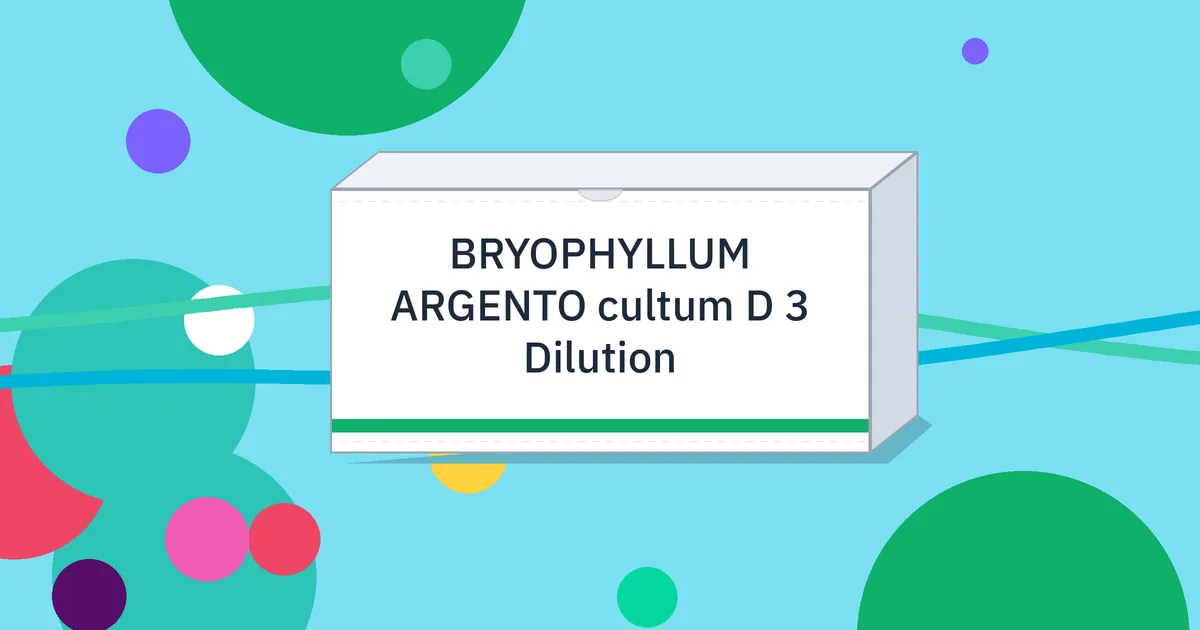 Symbolbild: Packung mit der Aufschrift BRYOPHYLLUM ARGENTO cultum D 3 Dilution (PZN 01571934) – Verfügbarkeit und Bezug in Apotheken in Frankfurt am Main
