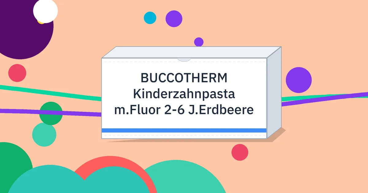 Symbolbild: Packung mit der Aufschrift BUCCOTHERM Kinderzahnpasta m.Fluor 2-6 J.Erdbeere (PZN 15382243) – Verfügbarkeit und Bezug in Apotheken in Frankfurt am Main