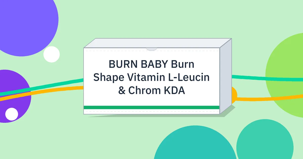 Symbolbild: Packung mit der Aufschrift BURN BABY Burn Shape Vitamin L-Leucin & Chrom KDA (PZN 18499862) – Verfügbarkeit und Bezug in Apotheken in Frankfurt am Main