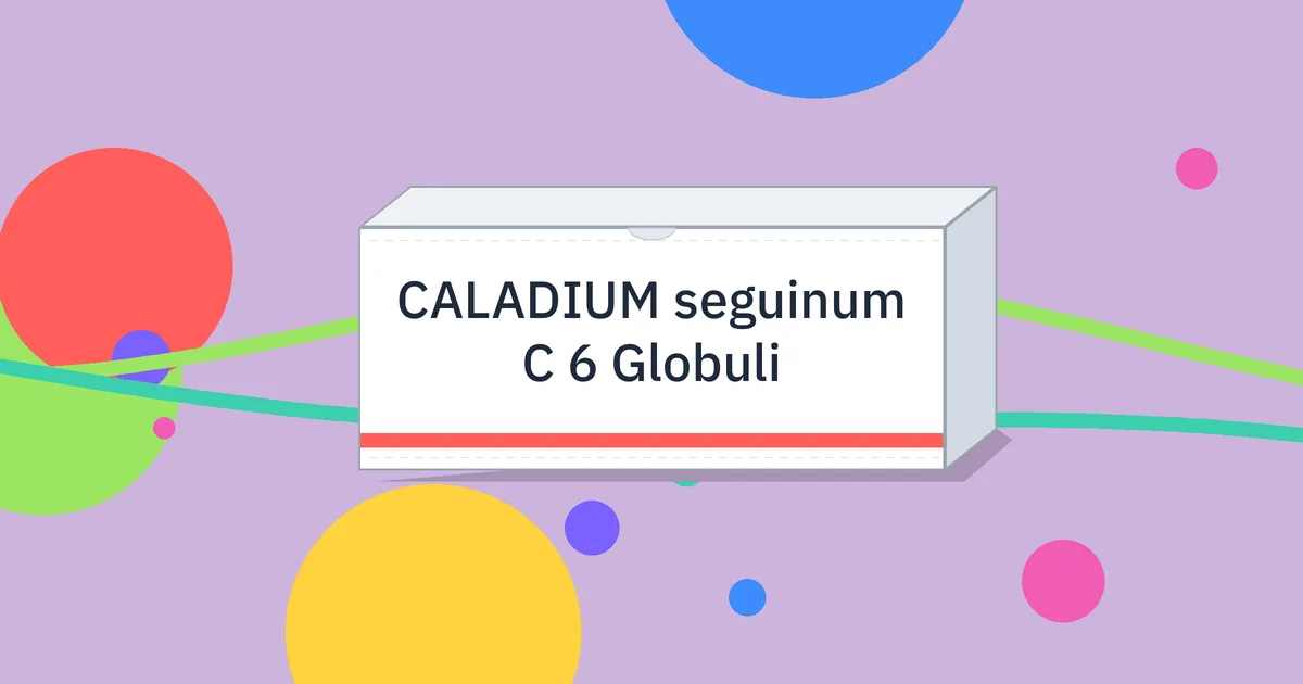 Symbolbild: Packung mit der Aufschrift CALADIUM seguinum C 6 Globuli (PZN 07246508) – Verfügbarkeit und Bezug in Apotheken in Frankfurt am Main
