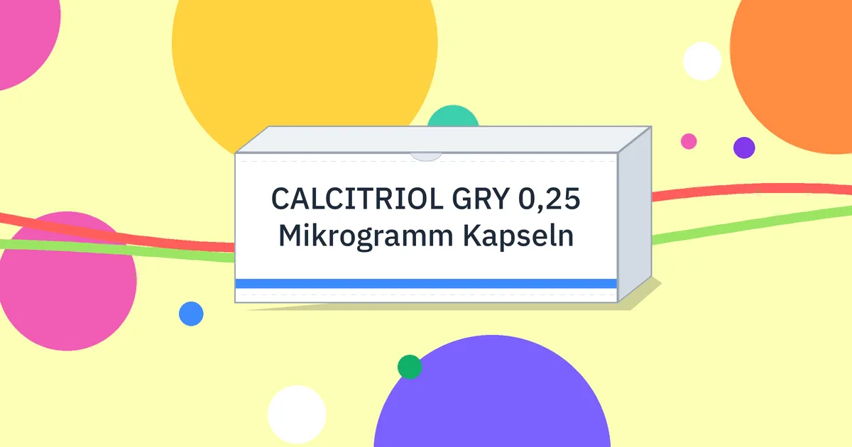 Symbolbild: Packung mit der Aufschrift CALCITRIOL GRY 0,25 Mikrogramm Kapseln (PZN 06706474) – Verfügbarkeit und Bezug in Apotheken in Frankfurt am Main