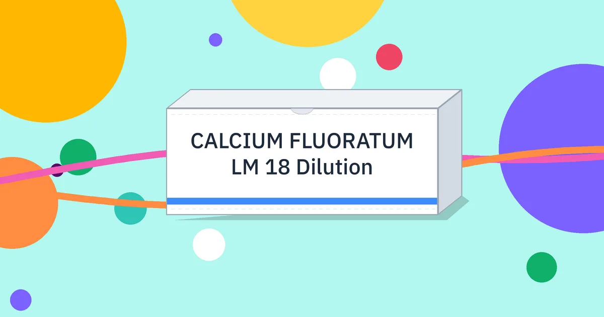 Symbolbild: Packung mit der Aufschrift CALCIUM FLUORATUM LM 18 Dilution (PZN 07539481) – Verfügbarkeit und Bezug in Apotheken in Frankfurt am Main