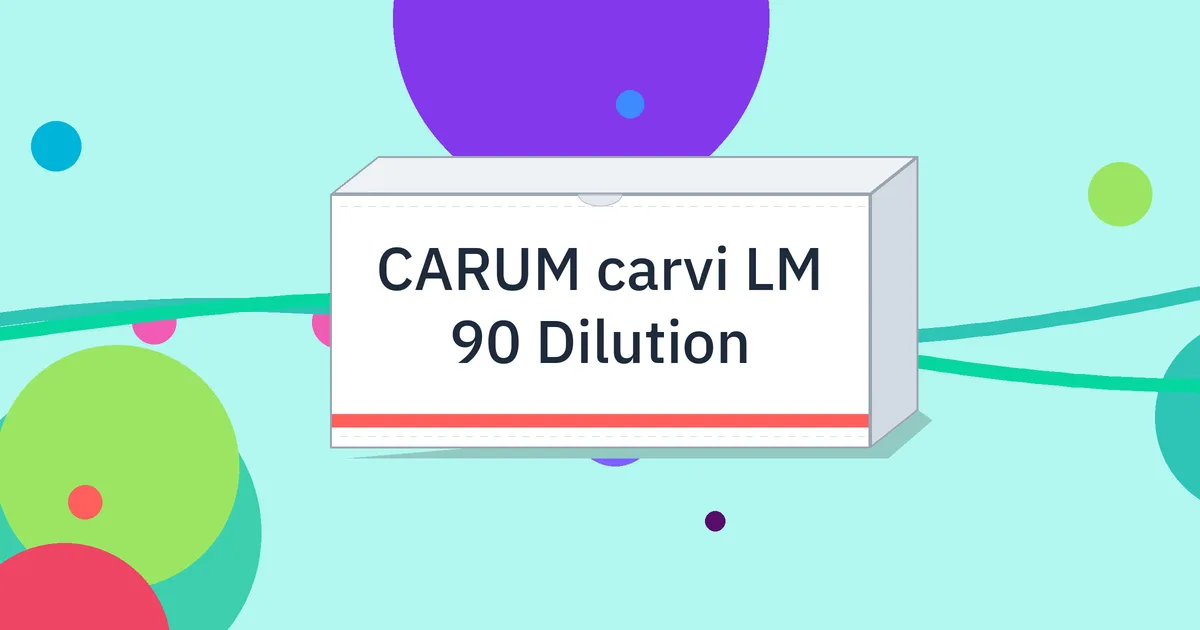 Symbolbild: Packung mit der Aufschrift CARUM carvi LM 90 Dilution (PZN 12811471) – Verfügbarkeit und Bezug in Apotheken in Frankfurt am Main