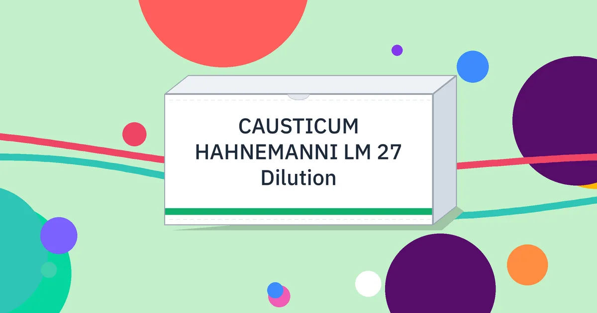 Symbolbild: Packung mit der Aufschrift CAUSTICUM HAHNEMANNI LM 27 Dilution (PZN 12811790) – Verfügbarkeit und Bezug in Apotheken in Frankfurt am Main