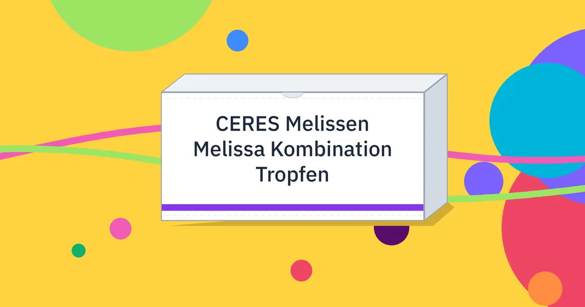 Symbolbild: Packung mit der Aufschrift CERES Melissen Melissa Kombination Tropfen (PZN 19238460) – Verfügbarkeit und Bezug in Apotheken in Frankfurt am Main
