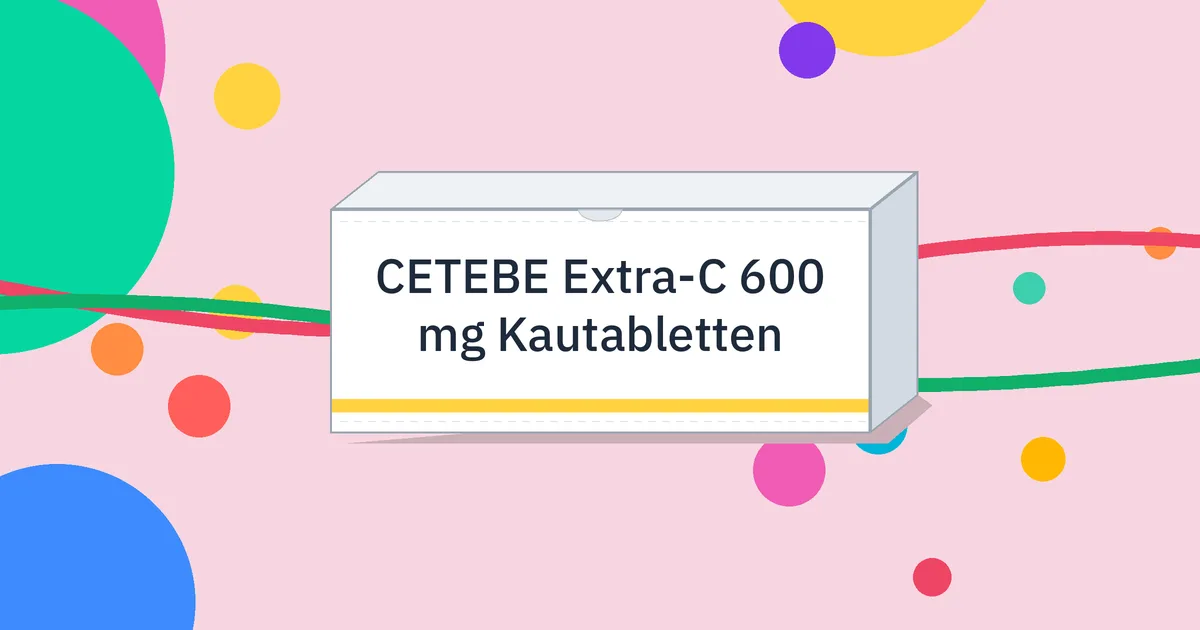 Symbolbild: Packung mit der Aufschrift CETEBE Extra-C 600 mg Kautabletten (PZN 17513459) – Verfügbarkeit und Bezug in Apotheken in Frankfurt am Main