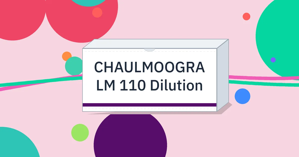 Symbolbild: Packung mit der Aufschrift CHAULMOOGRA LM 110 Dilution (PZN 13439281) – Verfügbarkeit und Bezug in Apotheken in Frankfurt am Main