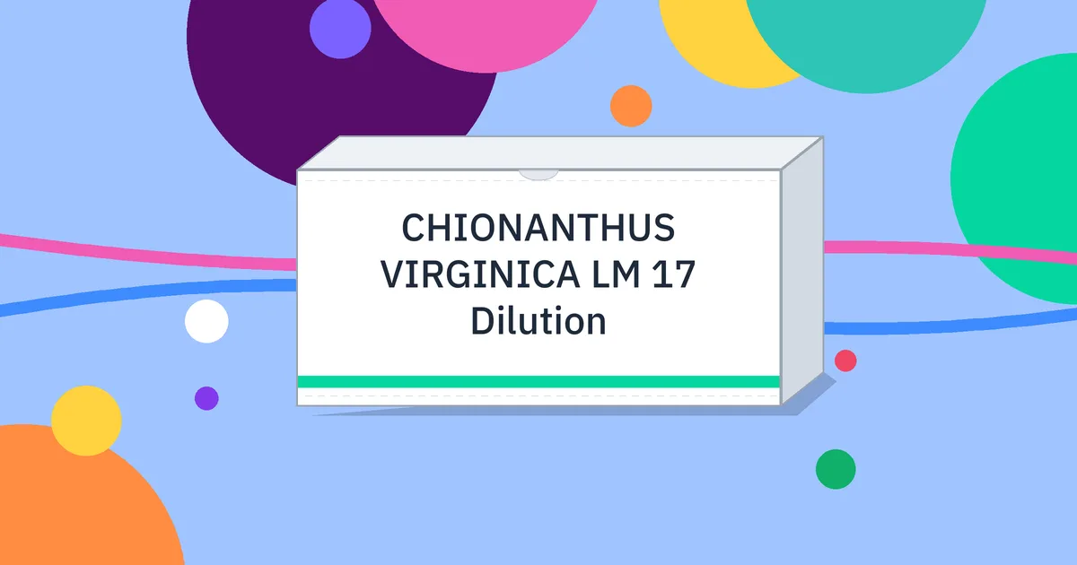Symbolbild: Packung mit der Aufschrift CHIONANTHUS VIRGINICA LM 17 Dilution (PZN 13443236) – Verfügbarkeit und Bezug in Apotheken in Frankfurt am Main