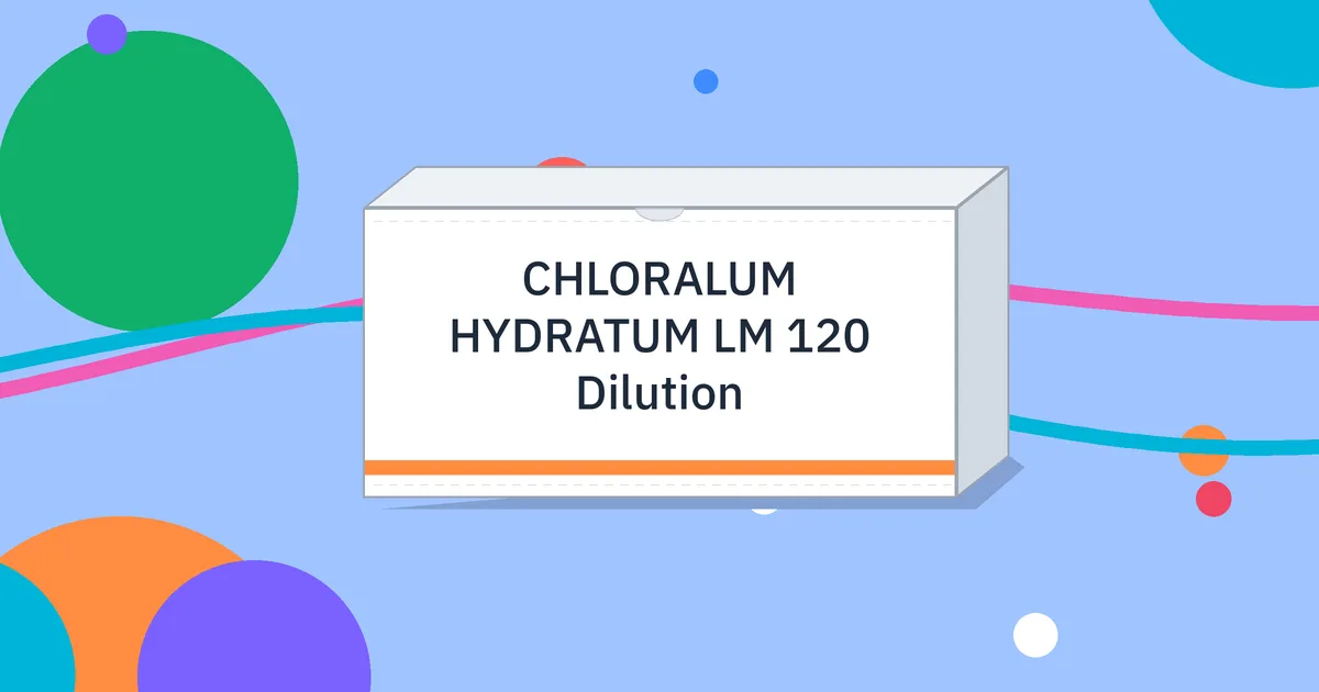Symbolbild: Packung mit der Aufschrift CHLORALUM HYDRATUM LM 120 Dilution (PZN 13444394) – Verfügbarkeit und Bezug in Apotheken in Frankfurt am Main
