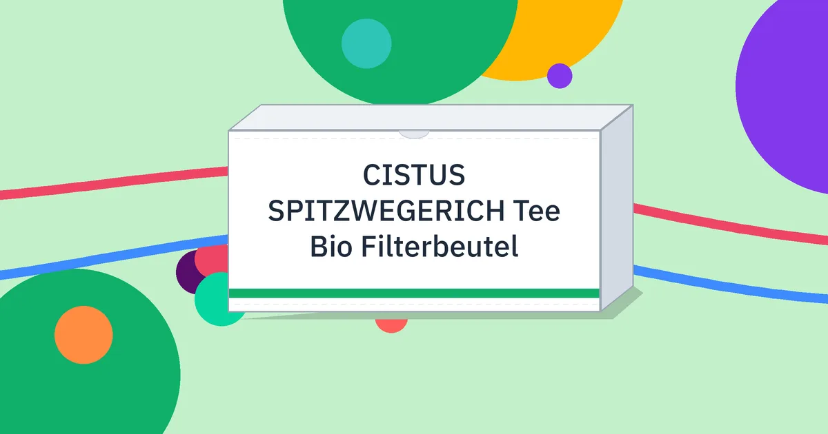 Symbolbild: Packung mit der Aufschrift CISTUS SPITZWEGERICH Tee Bio Filterbeutel (PZN 19861986) – Verfügbarkeit und Bezug in Apotheken in Frankfurt am Main