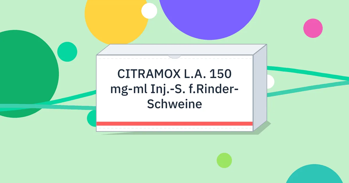 Symbolbild: Packung mit der Aufschrift CITRAMOX L.A. 150 mg-ml Inj.-S. f.Rinder-Schweine (PZN 18046190) – Verfügbarkeit und Bezug in Apotheken in Frankfurt am Main