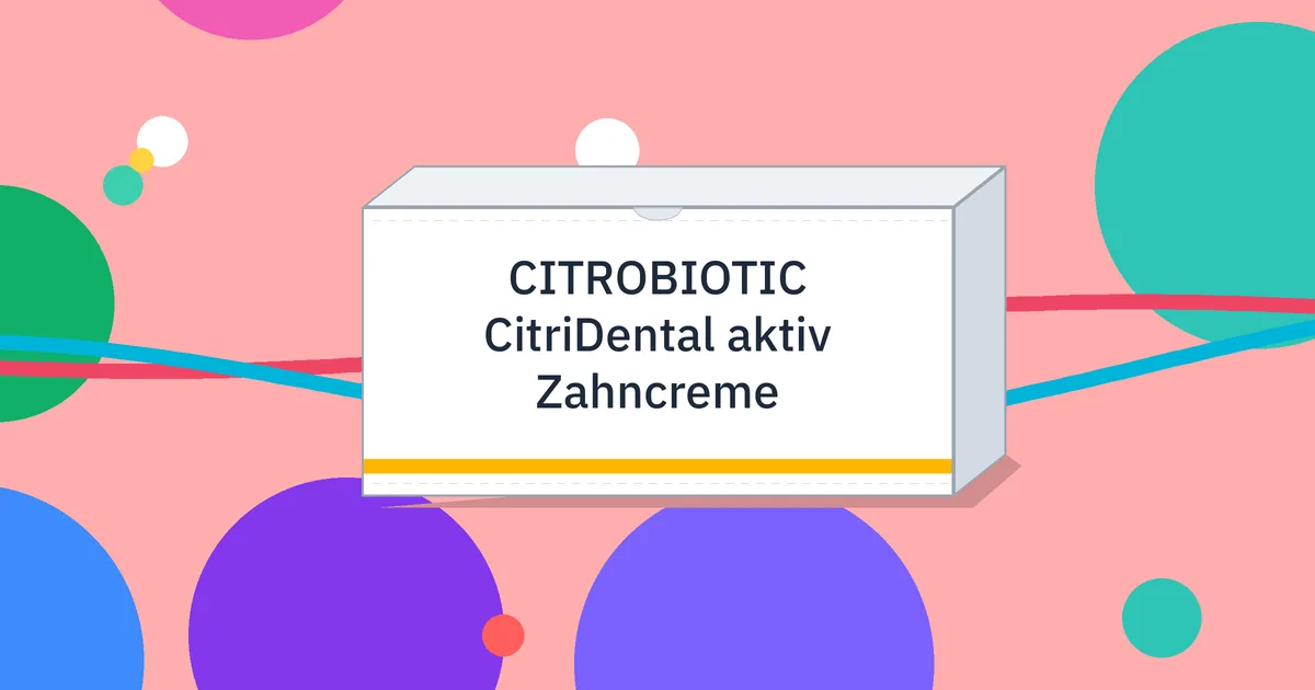 Symbolbild: Packung mit der Aufschrift CITROBIOTIC CitriDental aktiv Zahncreme (PZN 19372098) – Verfügbarkeit und Bezug in Apotheken in Frankfurt am Main