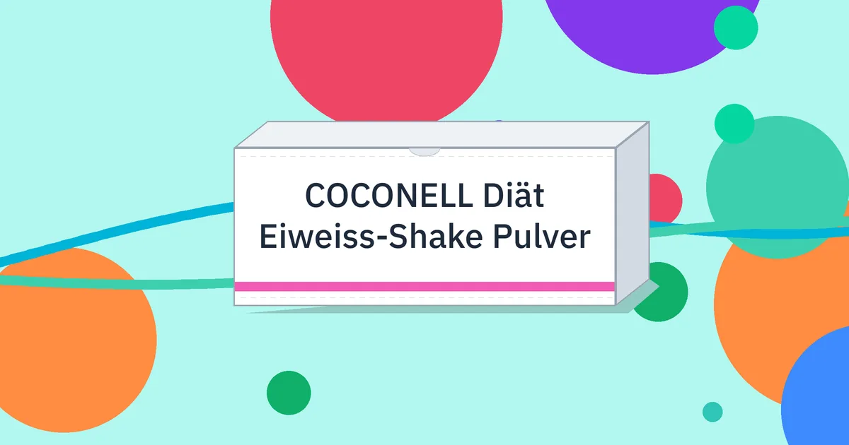 Symbolbild: Packung mit der Aufschrift COCONELL Diät Eiweiss-Shake Pulver (PZN 16749852) – Verfügbarkeit und Bezug in Apotheken in Frankfurt am Main