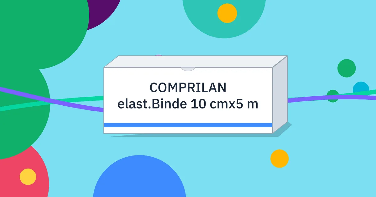 Symbolbild: Packung mit der Aufschrift COMPRILAN elast.Binde 10 cmx5 m (PZN 19699379) – Verfügbarkeit und Bezug in Apotheken in Frankfurt am Main