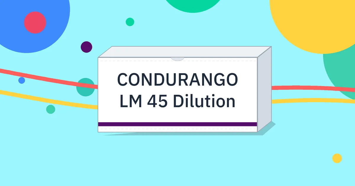 Symbolbild: Packung mit der Aufschrift CONDURANGO LM 45 Dilution (PZN 13449948) – Verfügbarkeit und Bezug in Apotheken in Frankfurt am Main