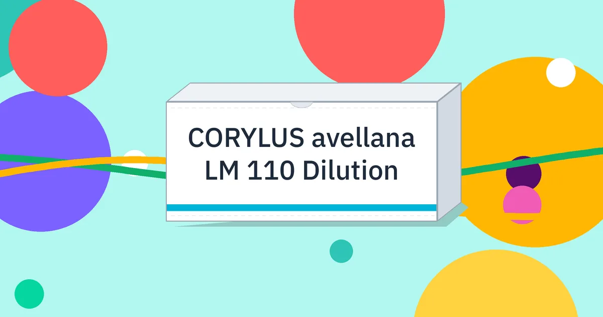 Symbolbild: Packung mit der Aufschrift CORYLUS avellana LM 110 Dilution (PZN 13454748) – Verfügbarkeit und Bezug in Apotheken in Frankfurt am Main