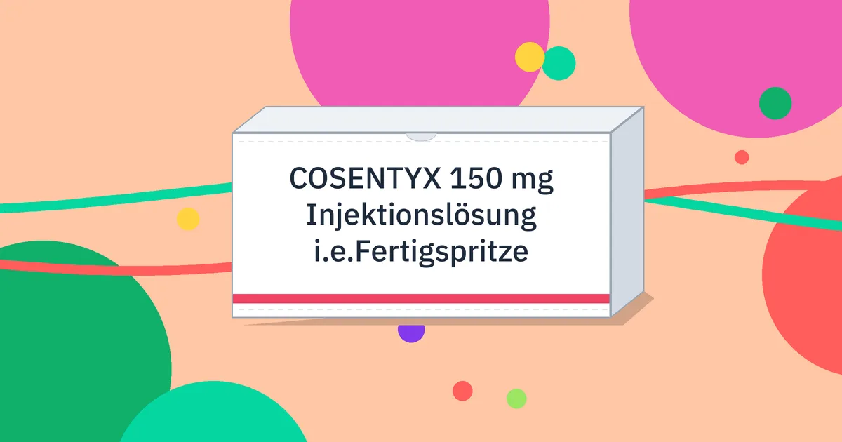 Symbolbild: Packung mit der Aufschrift COSENTYX 150 mg Injektionslösung i.e.Fertigspritze (PZN 10626686) – Verfügbarkeit und Bezug in Apotheken in Frankfurt am Main