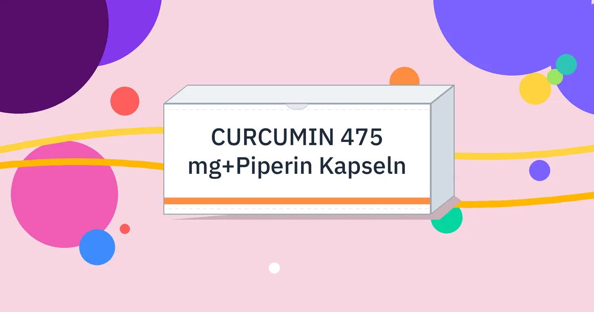 Symbolbild: Packung mit der Aufschrift CURCUMIN 475 mg+Piperin Kapseln (PZN 19390506) – Verfügbarkeit und Bezug in Apotheken in Frankfurt am Main