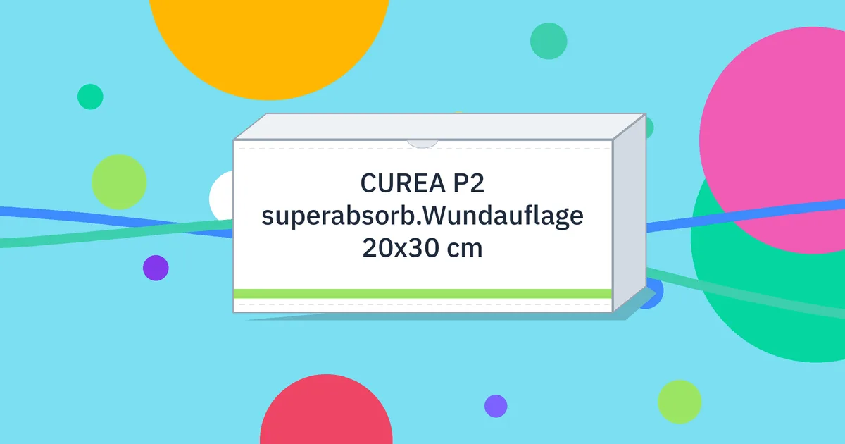 Symbolbild: Packung mit der Aufschrift CUREA P2 superabsorb.Wundauflage 20x30 cm (PZN 04121522) – Verfügbarkeit und Bezug in Apotheken in Frankfurt am Main