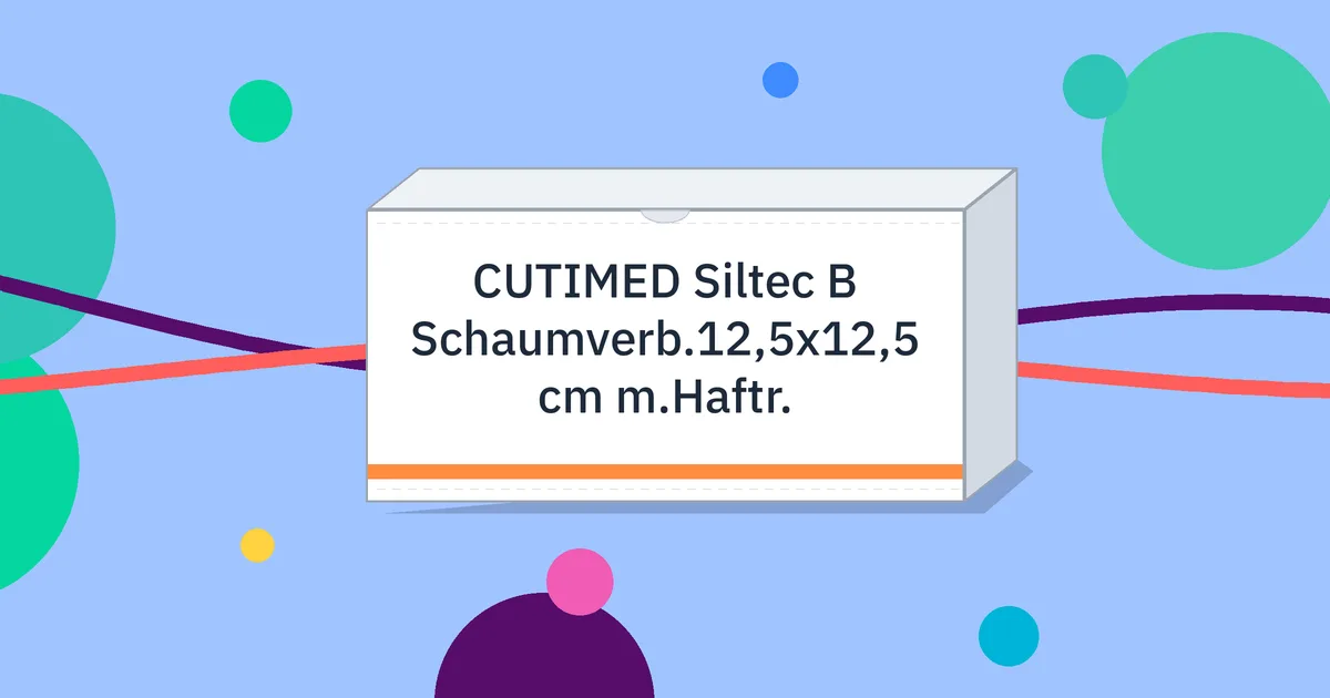 Symbolbild: Packung mit der Aufschrift CUTIMED Siltec B Schaumverb.12,5x12,5 cm m.Haftr. (PZN 18188978) – Verfügbarkeit und Bezug in Apotheken in Frankfurt am Main