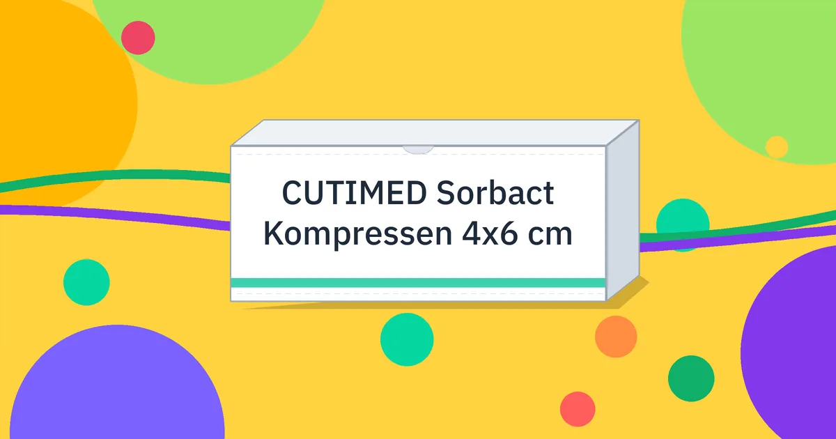 Symbolbild: Packung mit der Aufschrift CUTIMED Sorbact Kompressen 4x6 cm (PZN 16827799) – Verfügbarkeit und Bezug in Apotheken in Frankfurt am Main