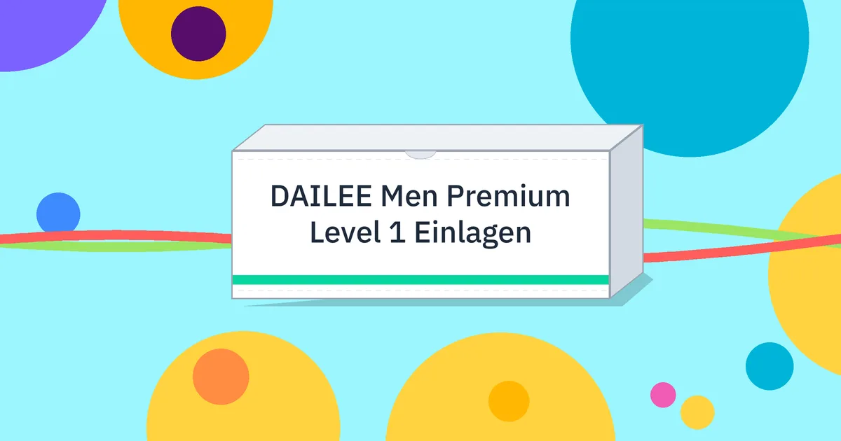 Symbolbild: Packung mit der Aufschrift DAILEE Men Premium Level 1 Einlagen (PZN 17450871) – Verfügbarkeit und Bezug in Apotheken in Frankfurt am Main