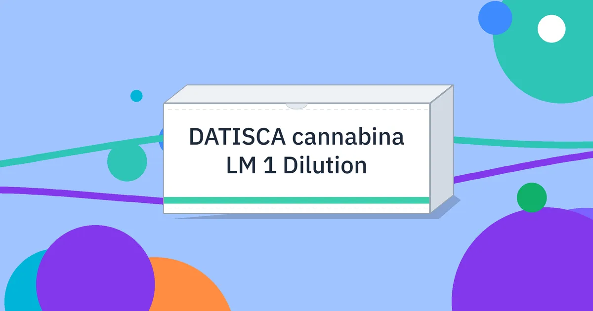 Symbolbild: Packung mit der Aufschrift DATISCA cannabina LM 1 Dilution (PZN 13461777) – Verfügbarkeit und Bezug in Apotheken in Frankfurt am Main